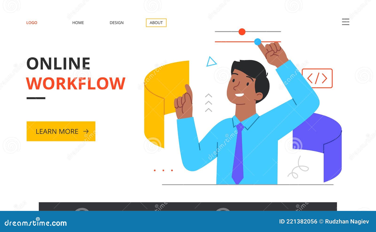 Online Workflow Abstract Concept Stock Vector - Illustration of flow ...