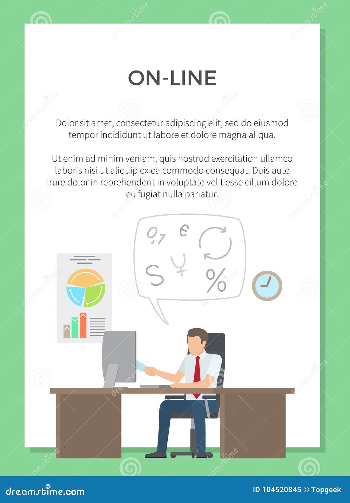 Online Working Poster Vector Illustration Stock Vector - Illustration ...