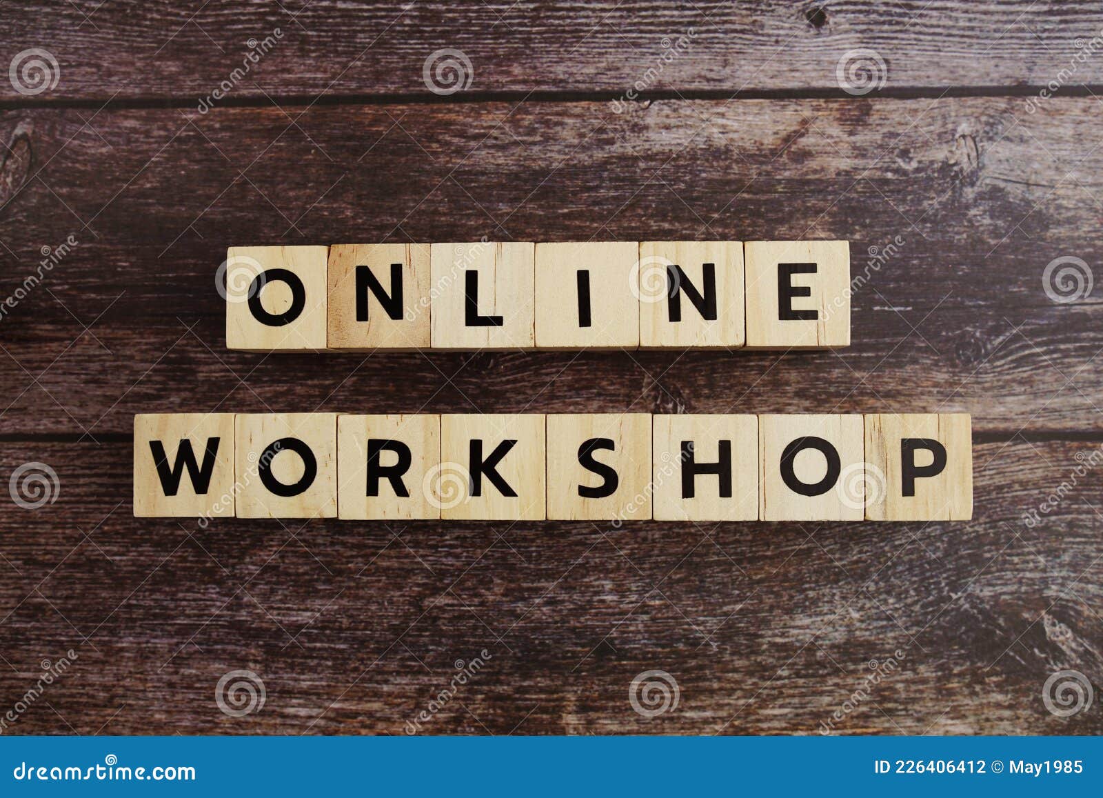 Online Workshop Word Alphabet Letters on Wooden Background Stock Photo ...