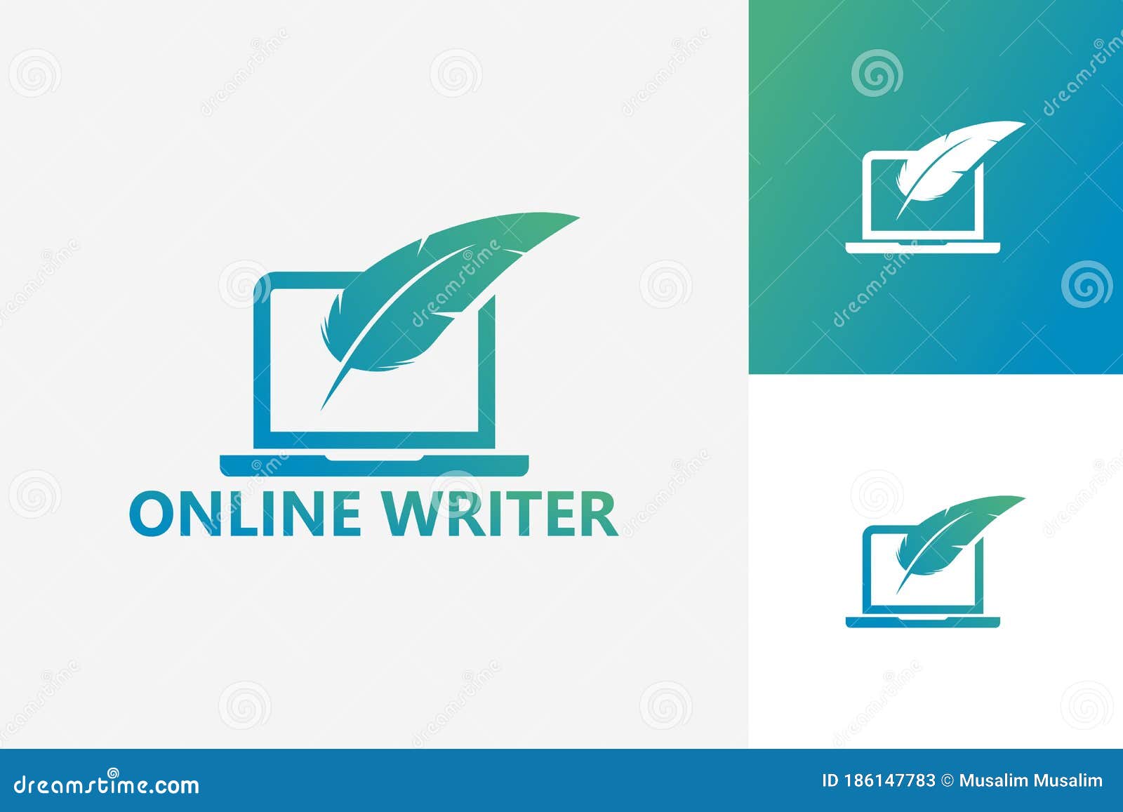 Online Writer Logo Template Design Vector, Emblem, Design Concept ...