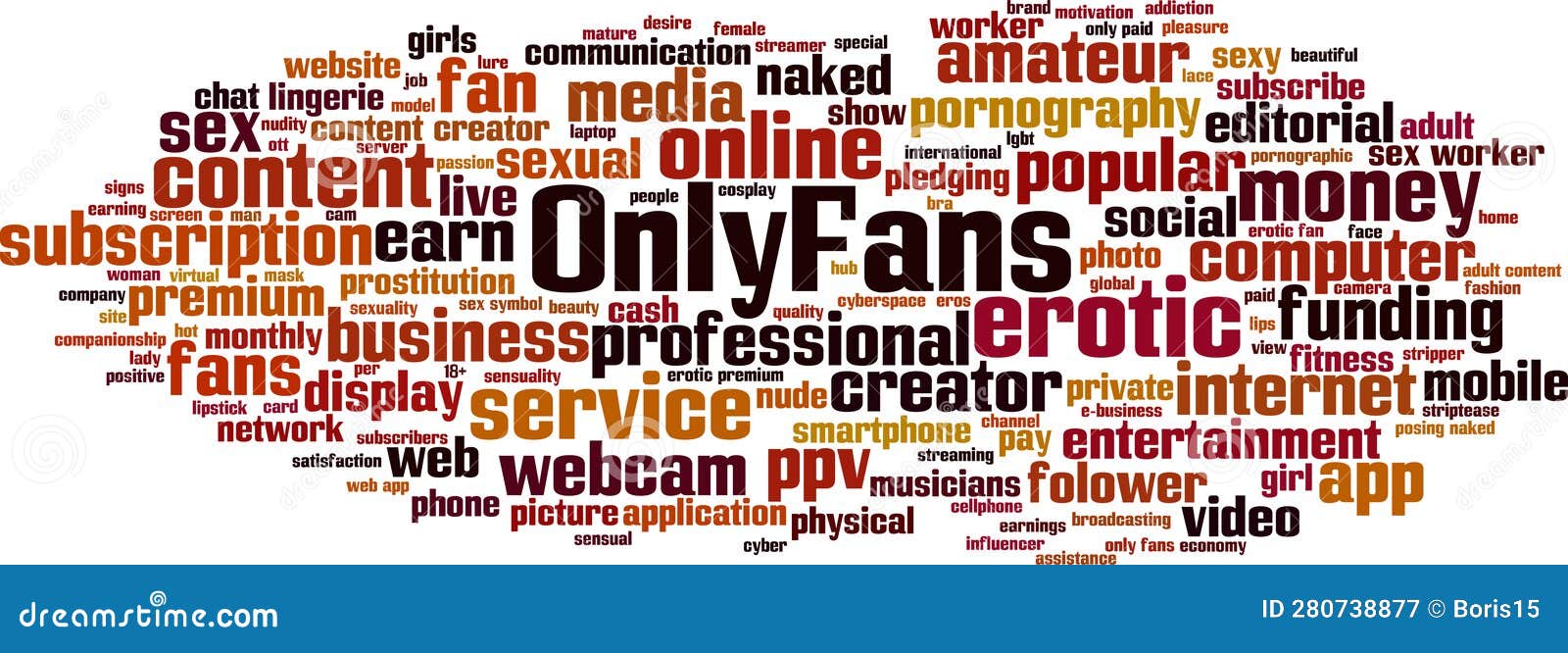 OnlyFans word cloud stock vector. Illustration of fans - 280738877