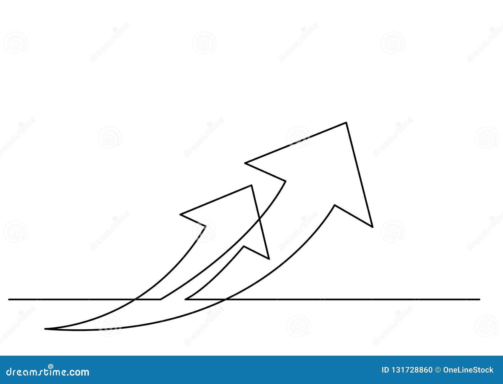 Ononderbroken Lijntekening Van Pijl Vector Illustratie - Illustration ...