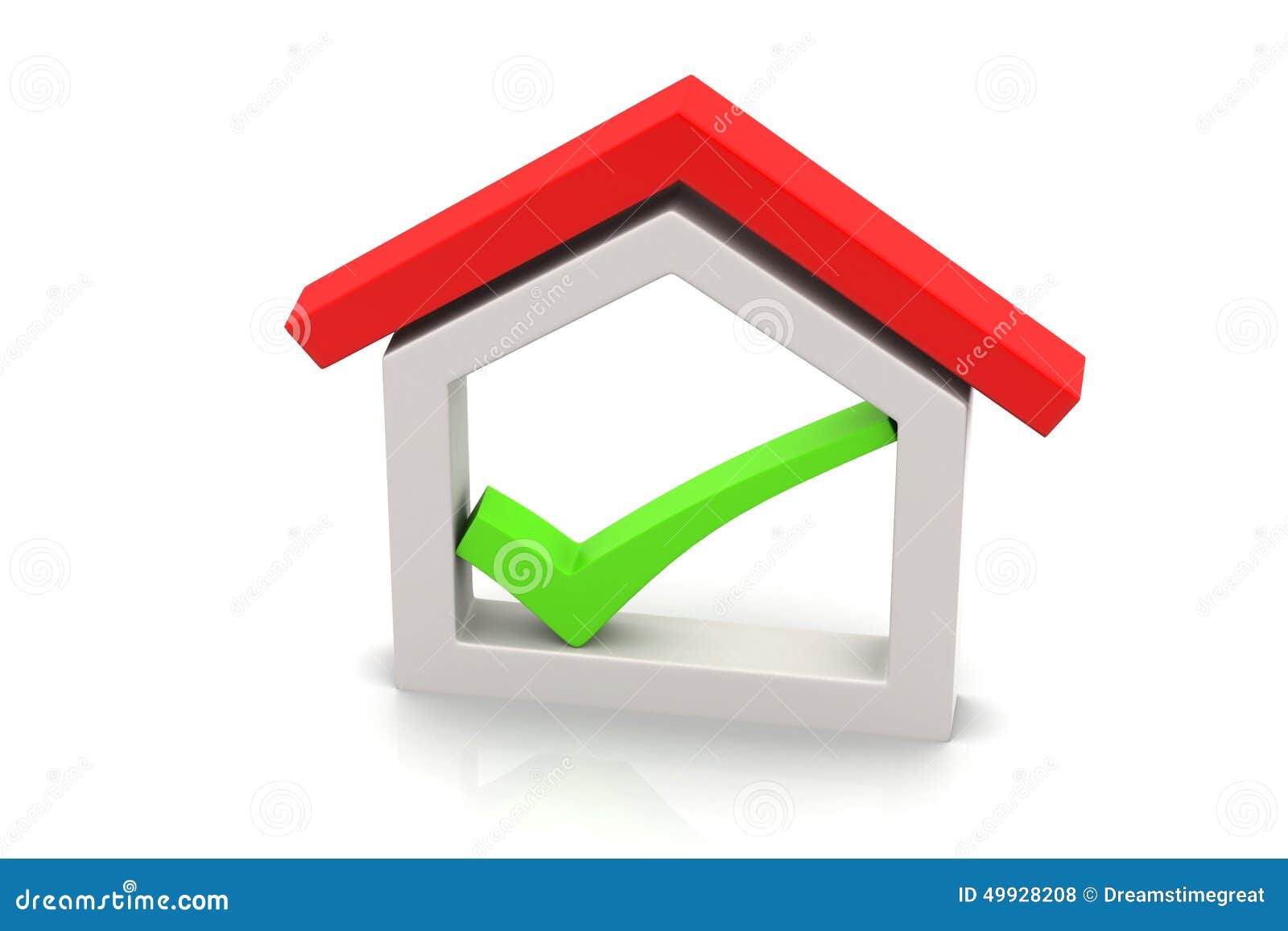 Onroerend goed met vinkje stock illustratie. Illustration of bevestig ...