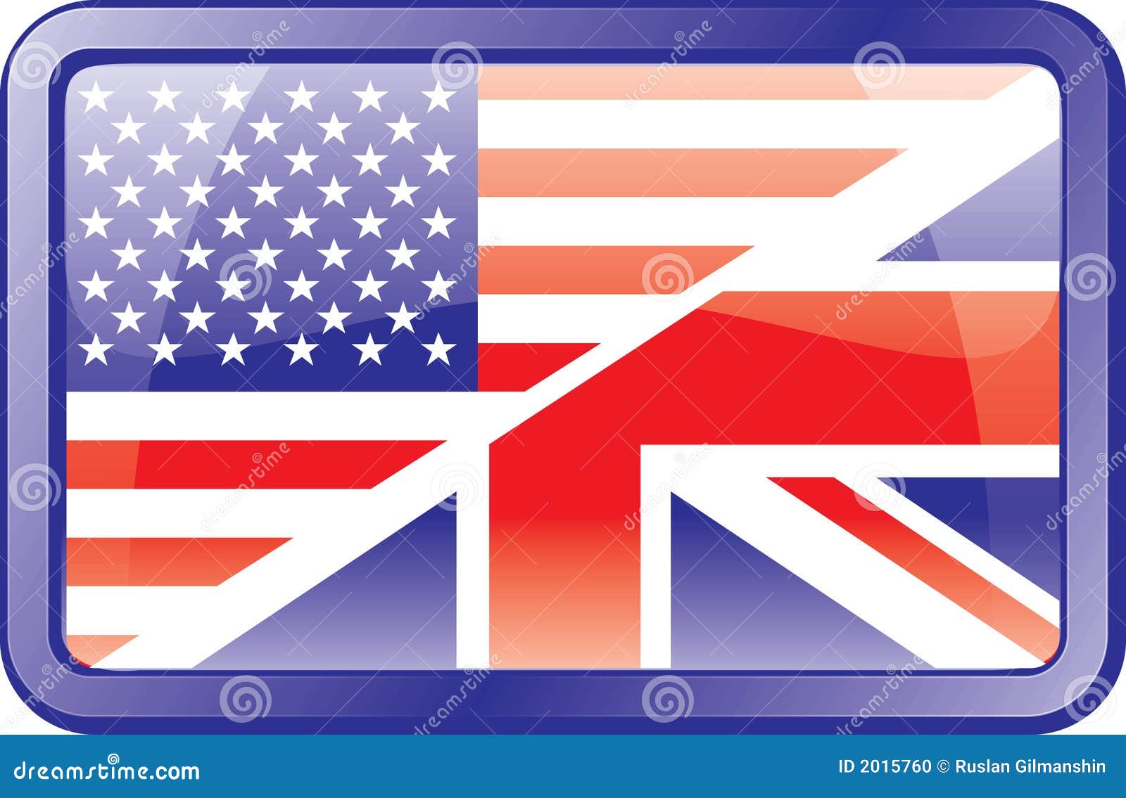 Ons En Het Britse Pictogram Van De Vlag. Engels Vector Illustratie ...