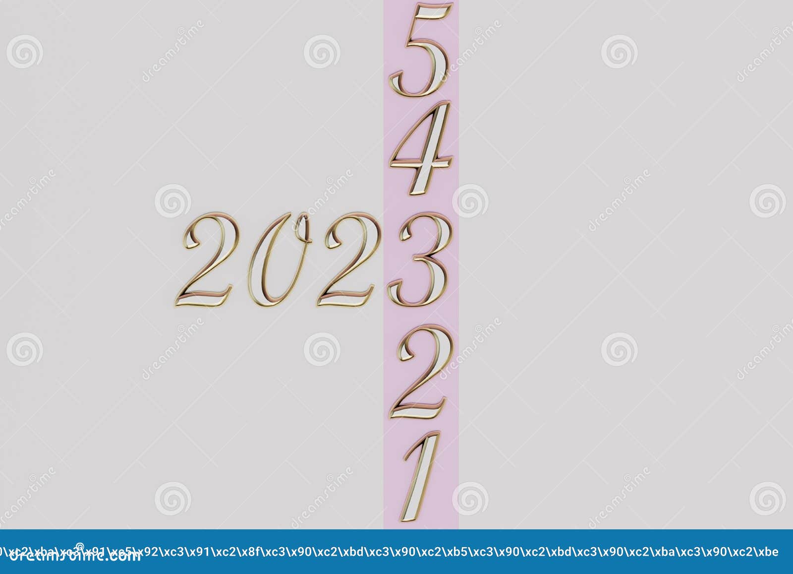 The Onset Of 2023. Golden Numerals 2023 On A White Background With A ...