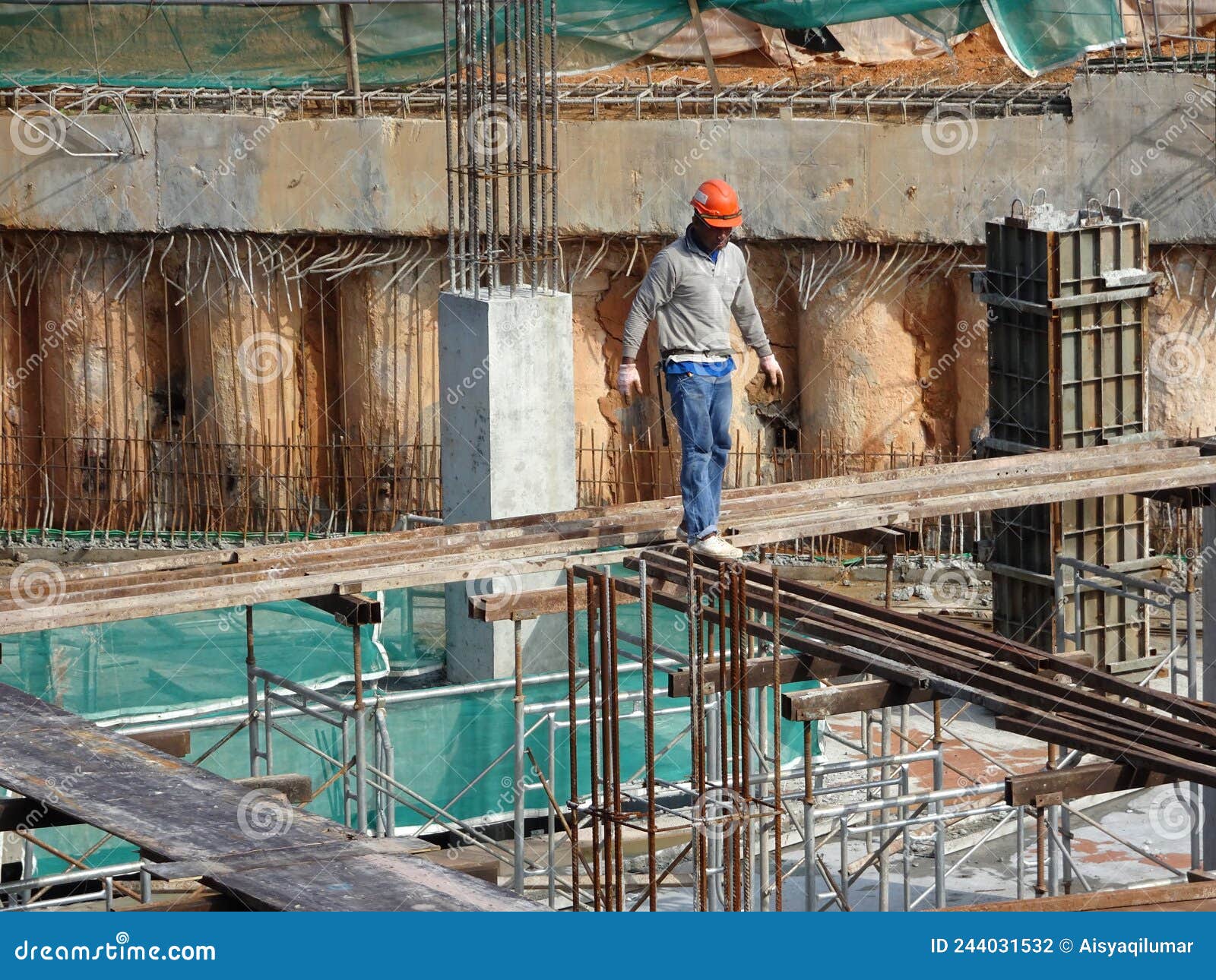 Onstruction Workers Installing Roof Tiles Editorial Photo ...