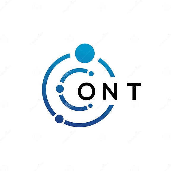 ONT Letter Technology Logo Design on White Background. ONT Creative ...