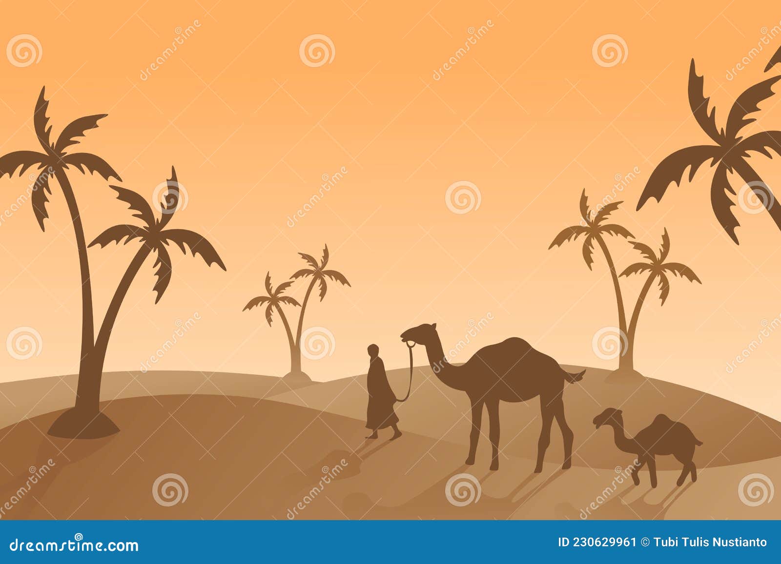Camel and People Silhouete Islamic Background, Eid Al Adha Holiday ...