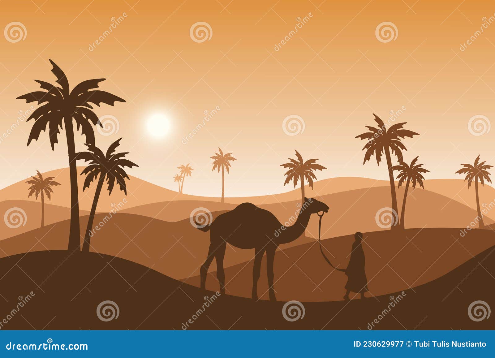 Camel And People Silhouete Islamic Background, Eid Al Adha Holiday ...