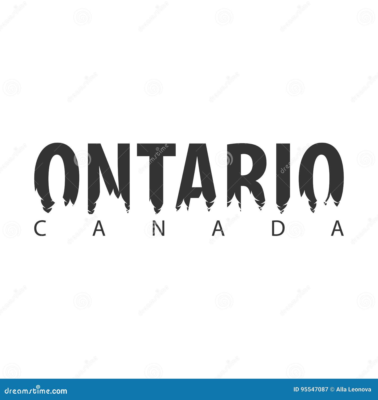 Ontario. Canada. Text or Labels with Silhouette of Forest. Stock ...
