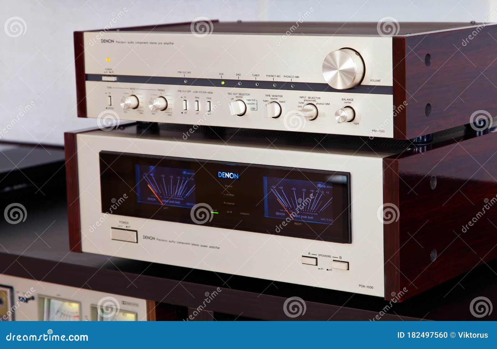 Ontario/Canada - 14 03 2017: Vintage Denon Stereo Amplifiers Stacked ...
