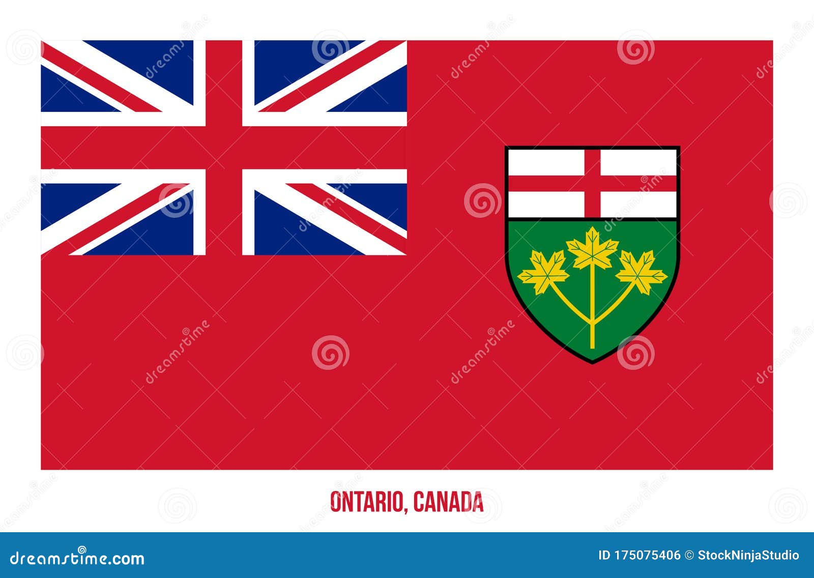 Ontario Flag Vector Illustration on White Background. Provinces Flag of ...