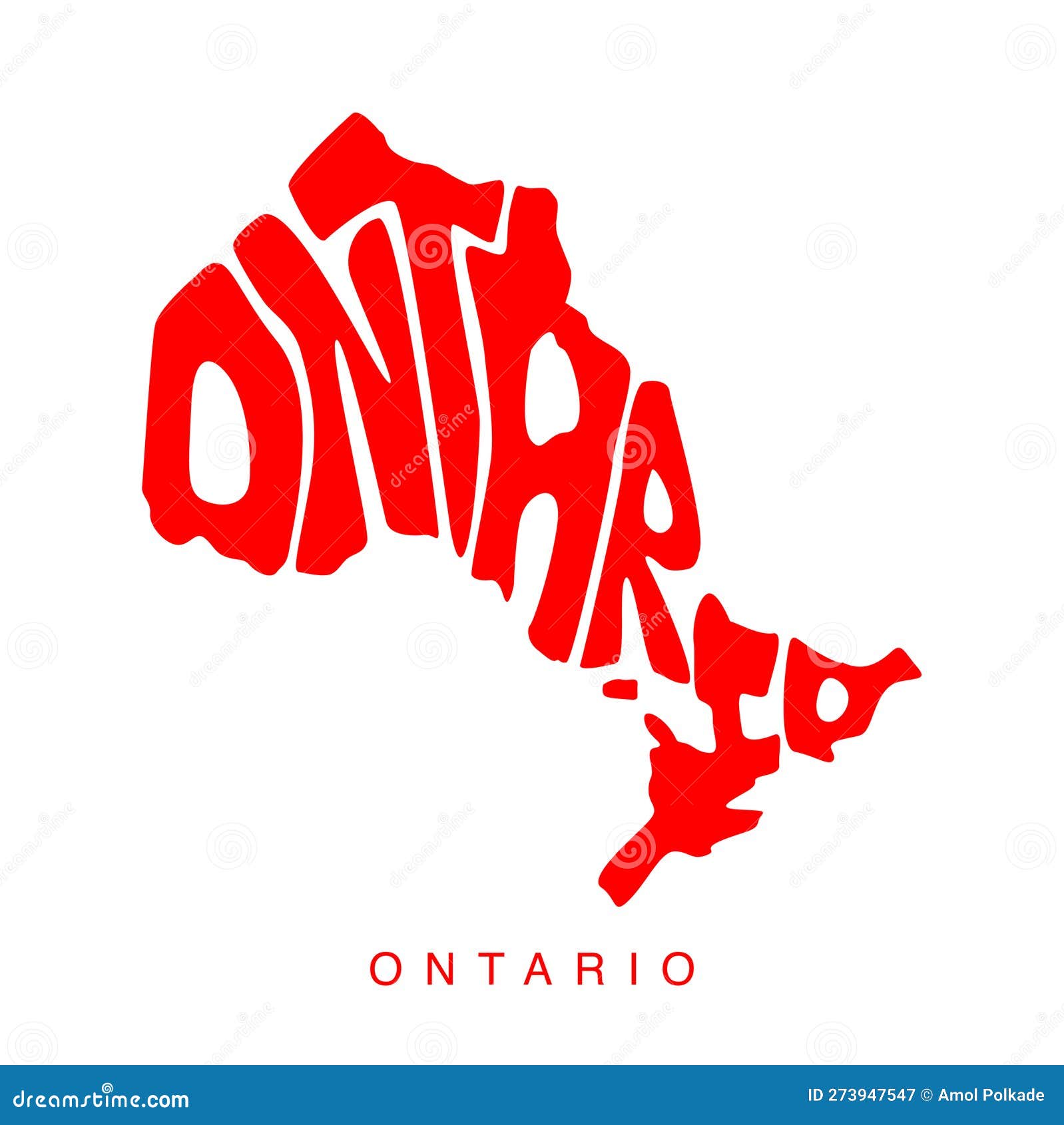 Ontario Map Lettering Art. Ontario Map Typography Stock Vector ...