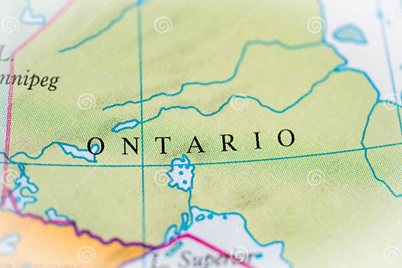 Ontario State, Canada Highlighted on a World Map Stock Photo - Image of ...