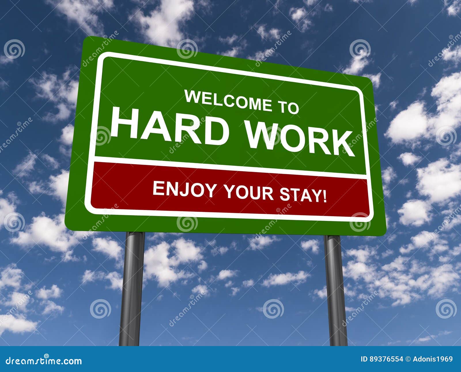 Onthaal aan het harde werk stock illustratie. Illustration of post ...