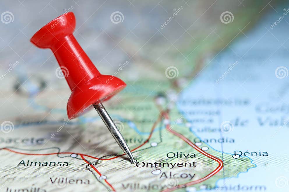 Ontinyent, Spain Pin on Map Stock Photo - Image of object, freedom ...