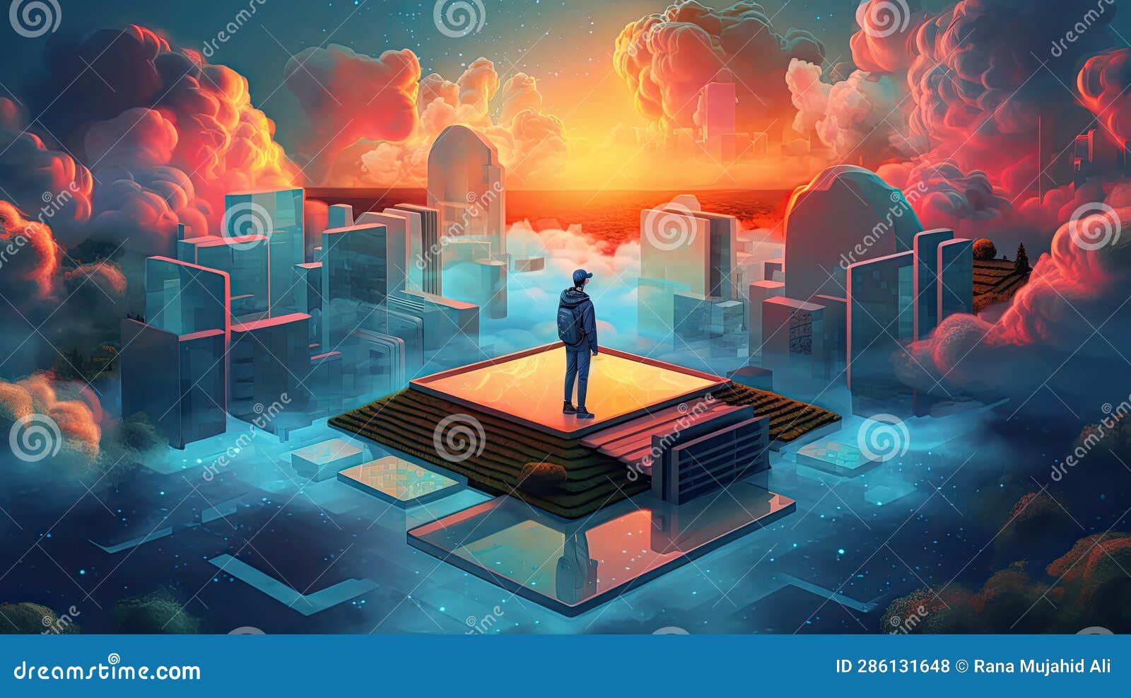 Ontology Network with a Picture of a Man Standing Behind, Generative AI ...