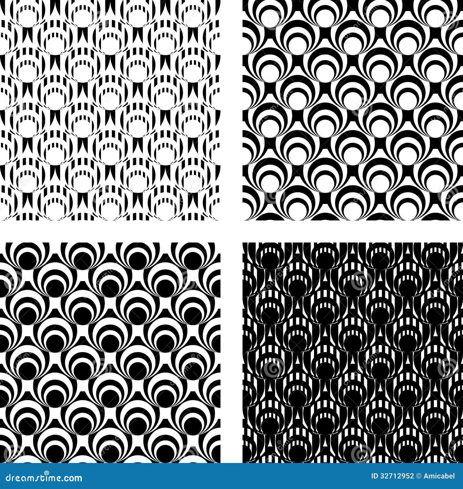 Ontwerp Naadloos Zwart-wit Patroon Vector Illustratie - Illustration of ...