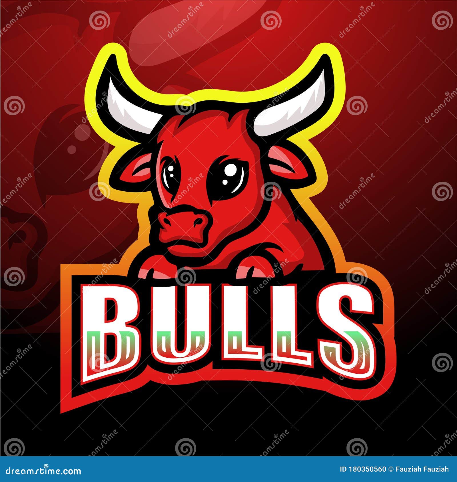 Ontwerp Van Het Logo Van De Rode Stier Mascot Vector Illustratie ...