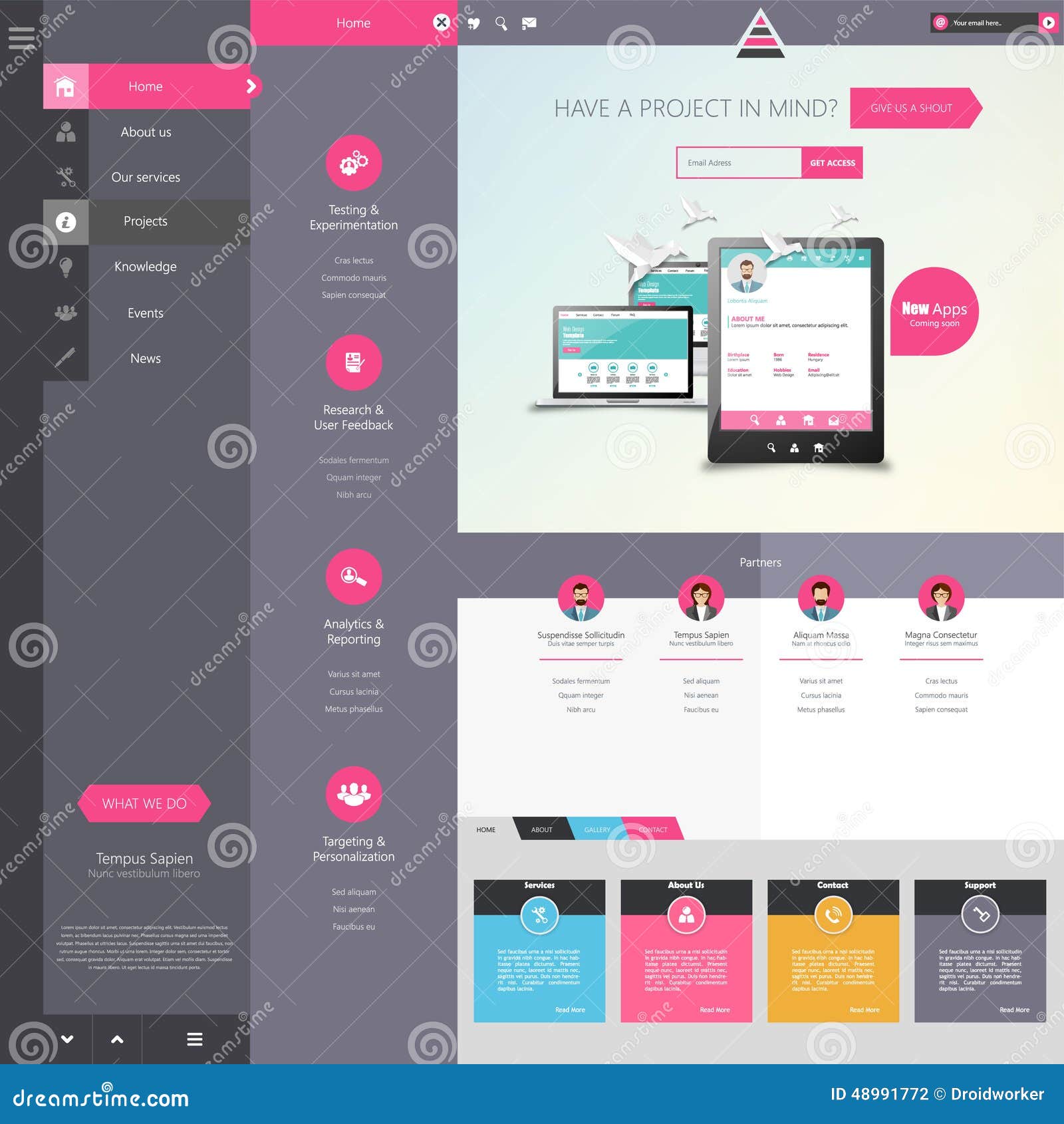 Ontwerp Van Het Menu Voor Een Website Creatief Webontwerp Vector ...