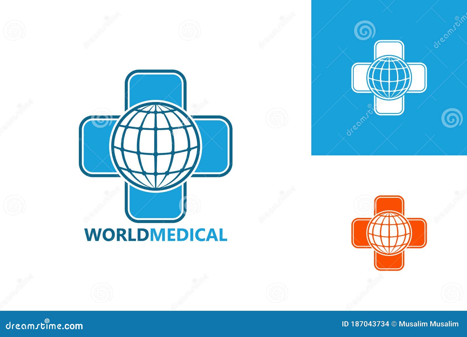 Ontwerp Van Het Vectorembleem Van Het Medisch Logo Van De Wereld Vector ...