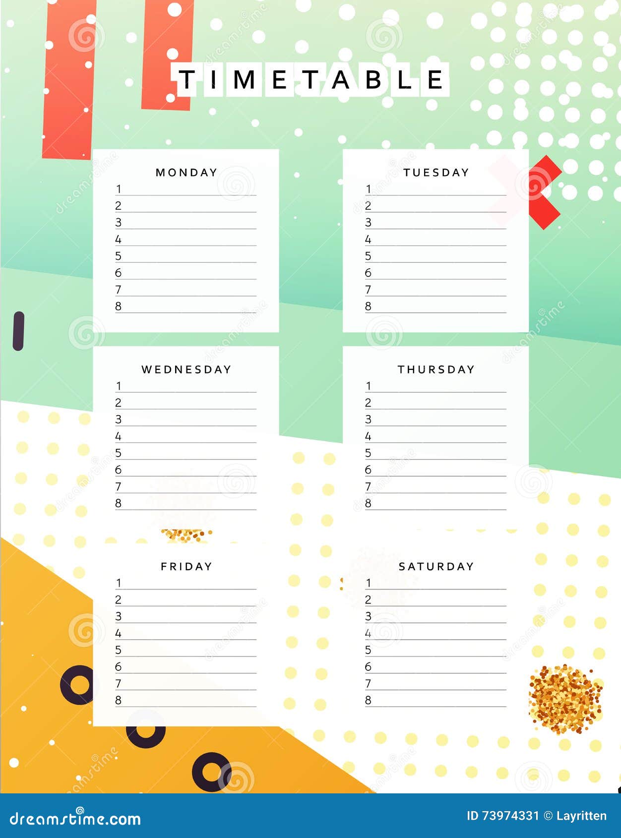 Ontwerperskalender Plan De Week, Abstracte Ontwerpachtergrond Vector ...