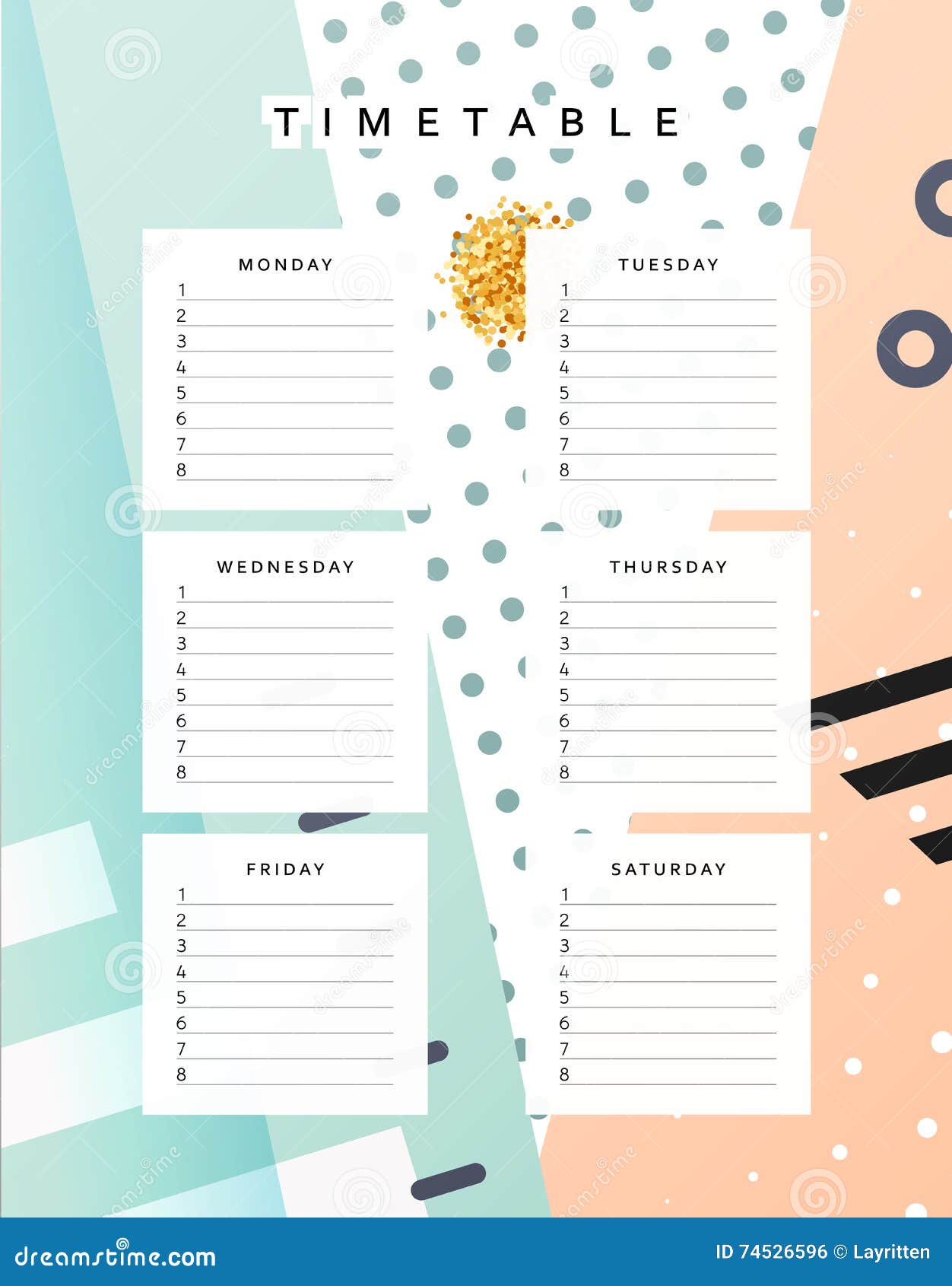 Ontwerperskalender Plan De Week, Abstracte Ontwerpachtergrond Vector ...