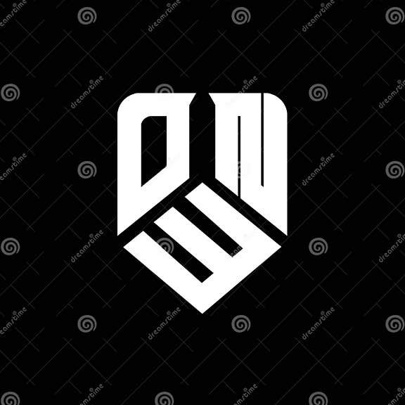 ONW Abstract Monogram Shield Logo Design on Black Background. ONW ...