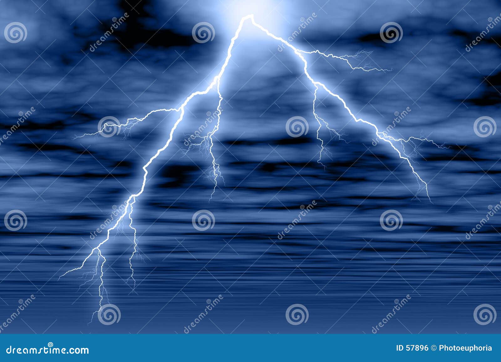 Onweerswolk & Bliksem stock illustratie. Illustration of nacht - 57896