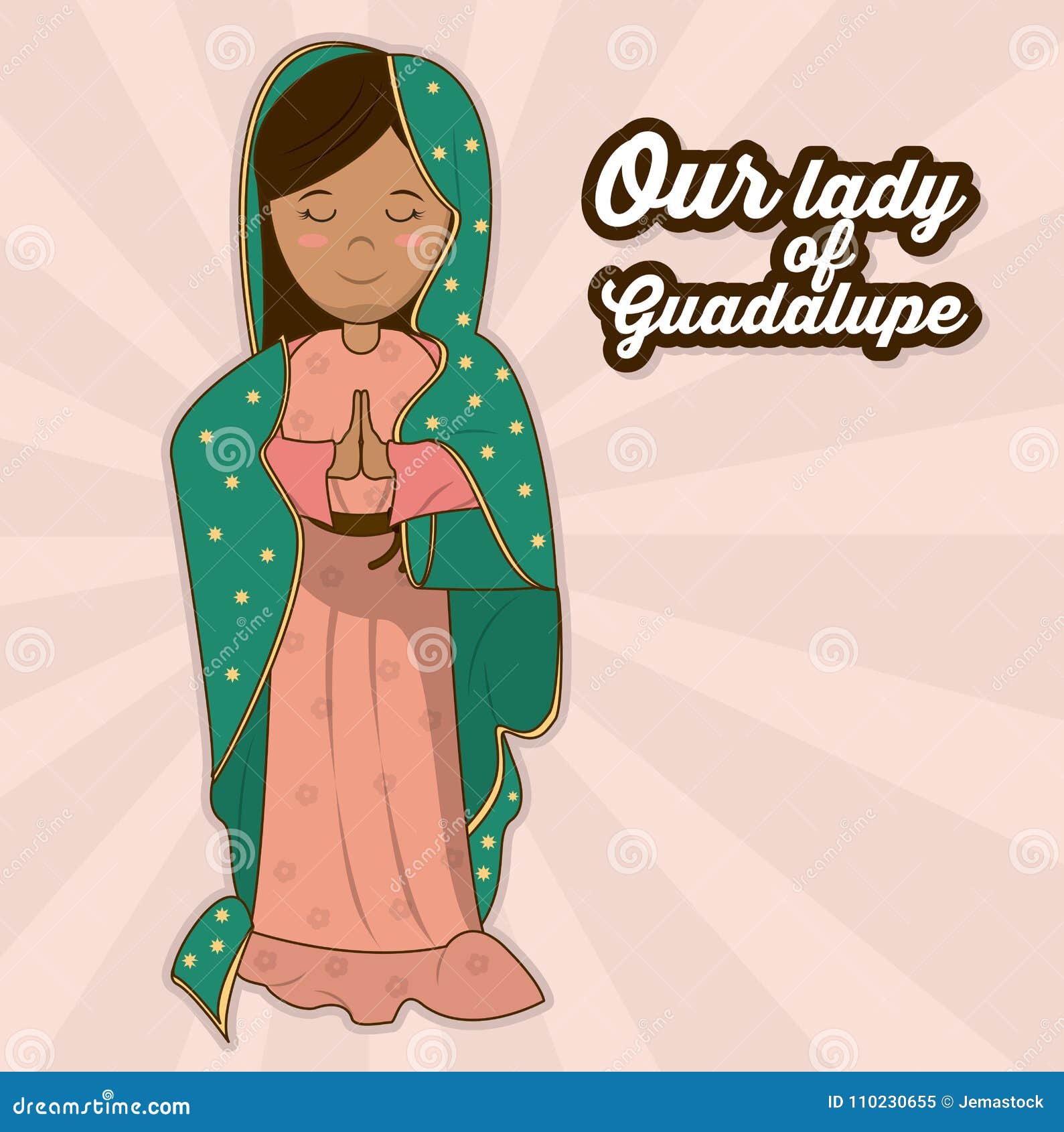 Onze Dame Van Guadalupe Heilig Heilige Symbool Vector Illustratie ...