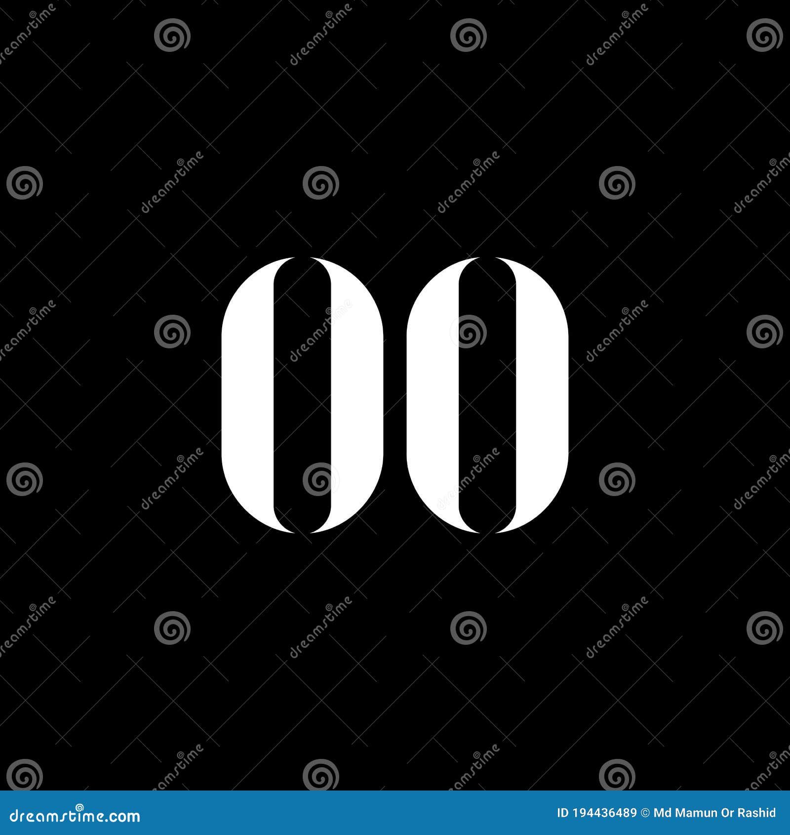 OO Letter Logo Design. Initial Letter OO Uppercase Monogram Logo White ...