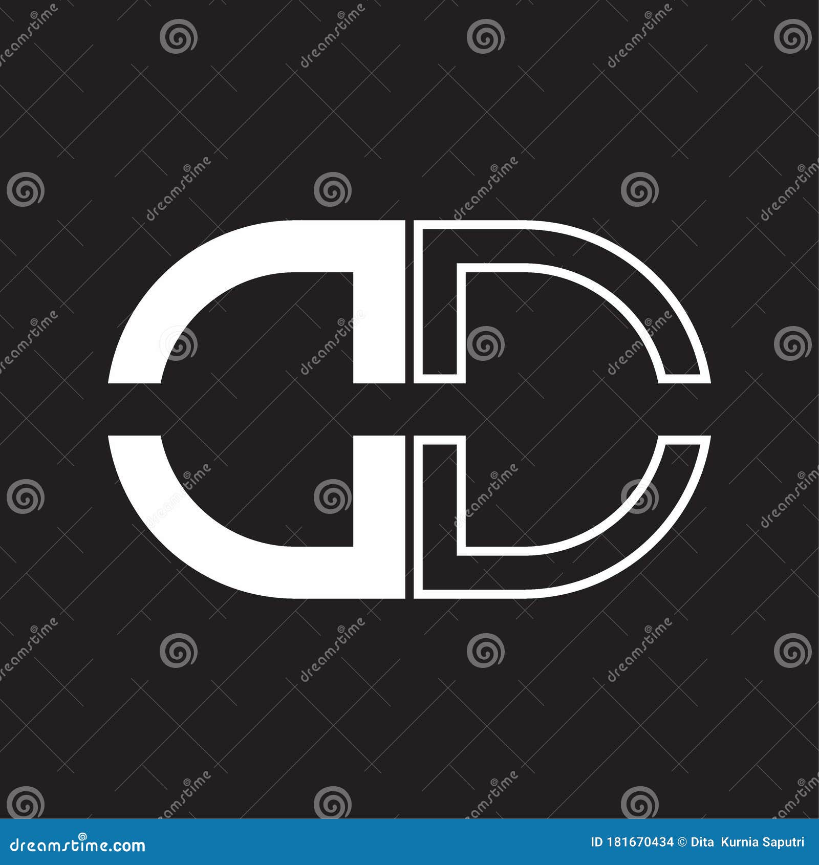 OO Letter Logo Monogram with Oval Shape Negative Space Design Template ...