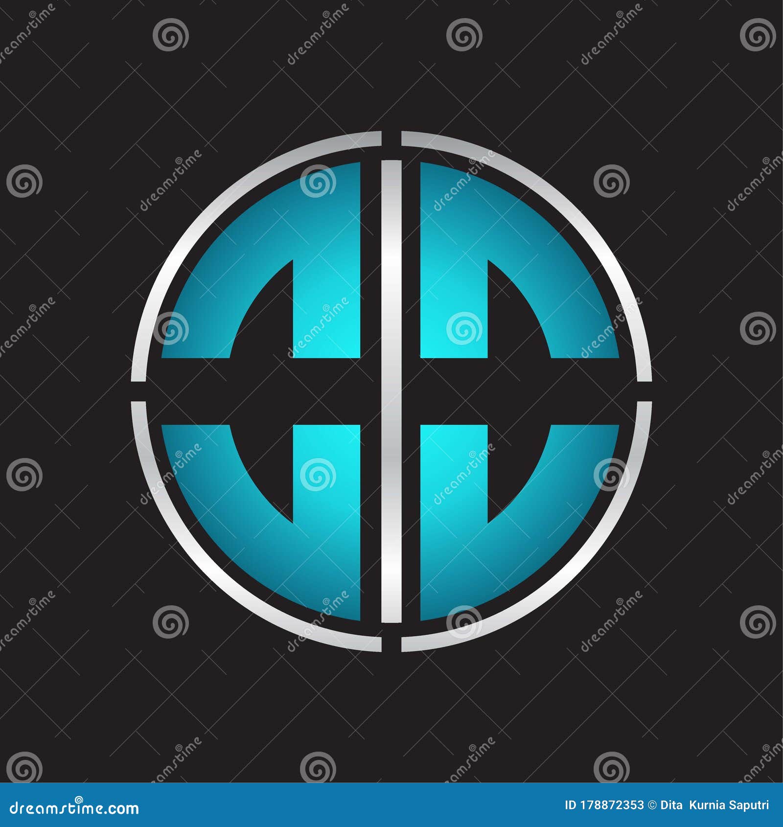 OO Logo Initial with Circle Line Cut Design Template on Blue Colors ...