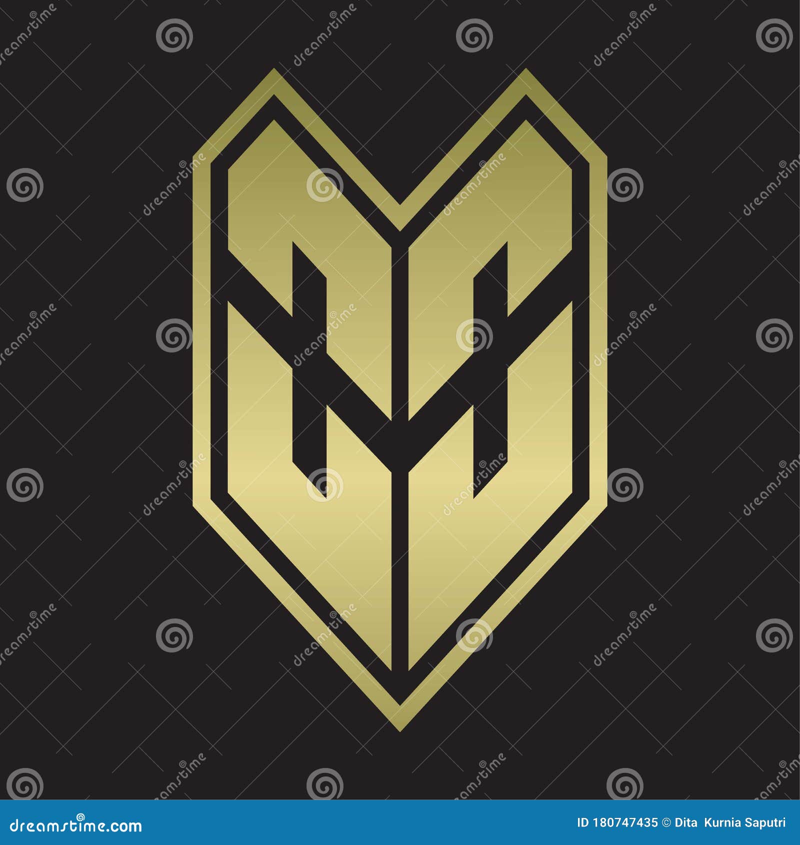 OO Logo Monogram with Emblem Line Style Isolated on Gold Colors Stock ...