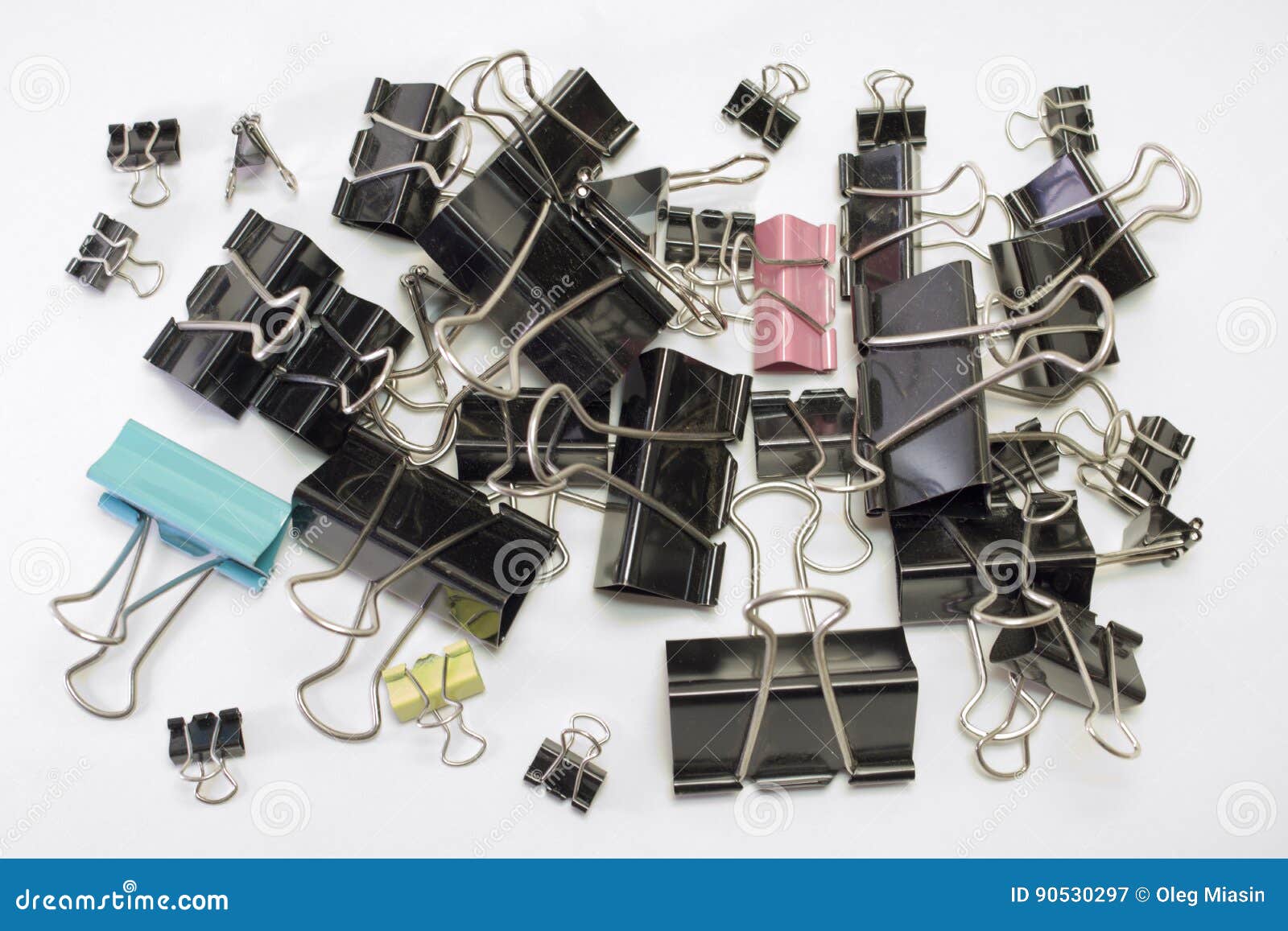 Oodles Of Metal Binder Clips For Paper. Different Sizes Royalty-Free ...