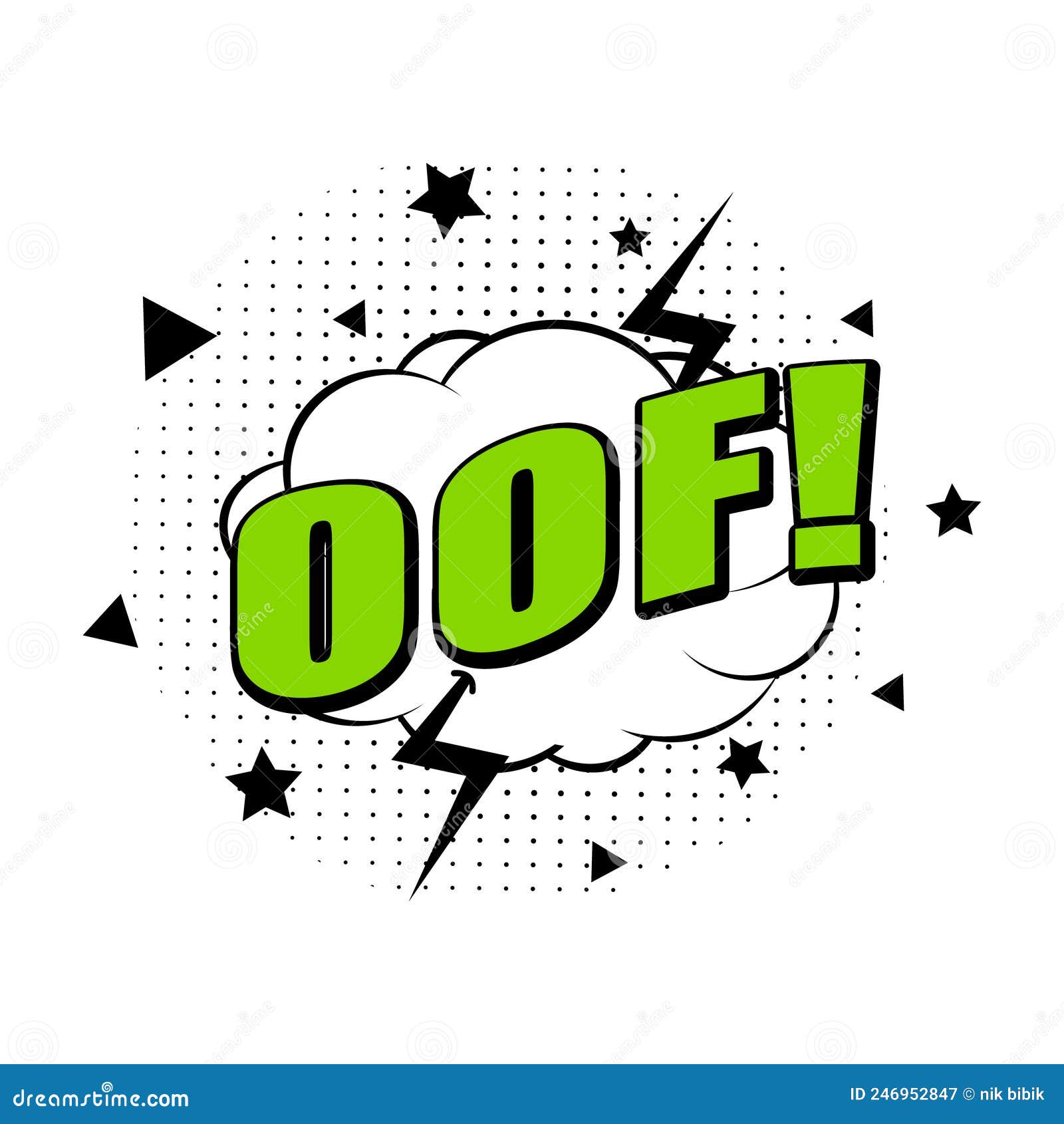 Oof Expression Sign at Comic Speech Bubble Icon Stock Vector ...