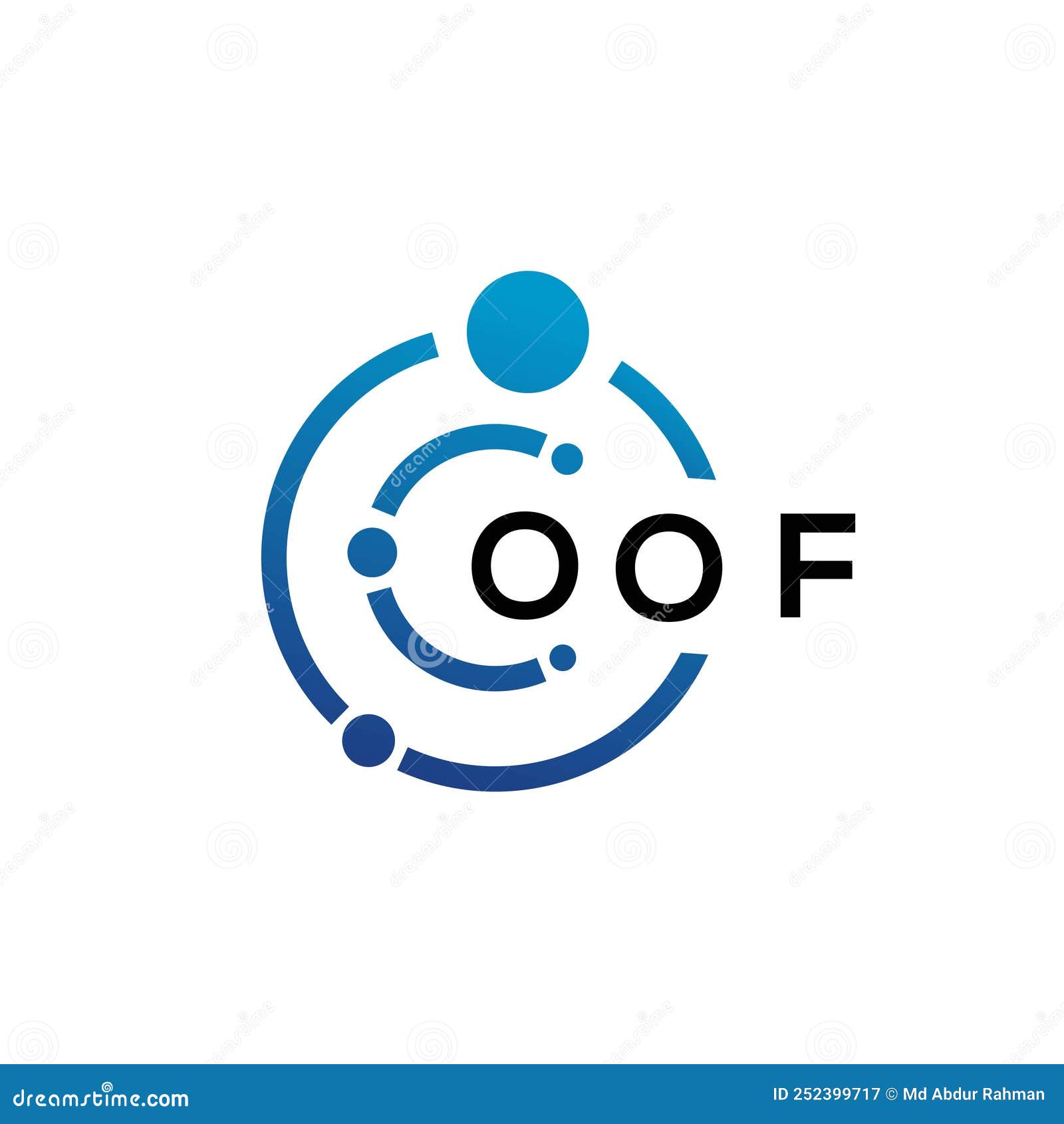 OOF Letter Technology Logo Design on White Background. OOF Creative ...