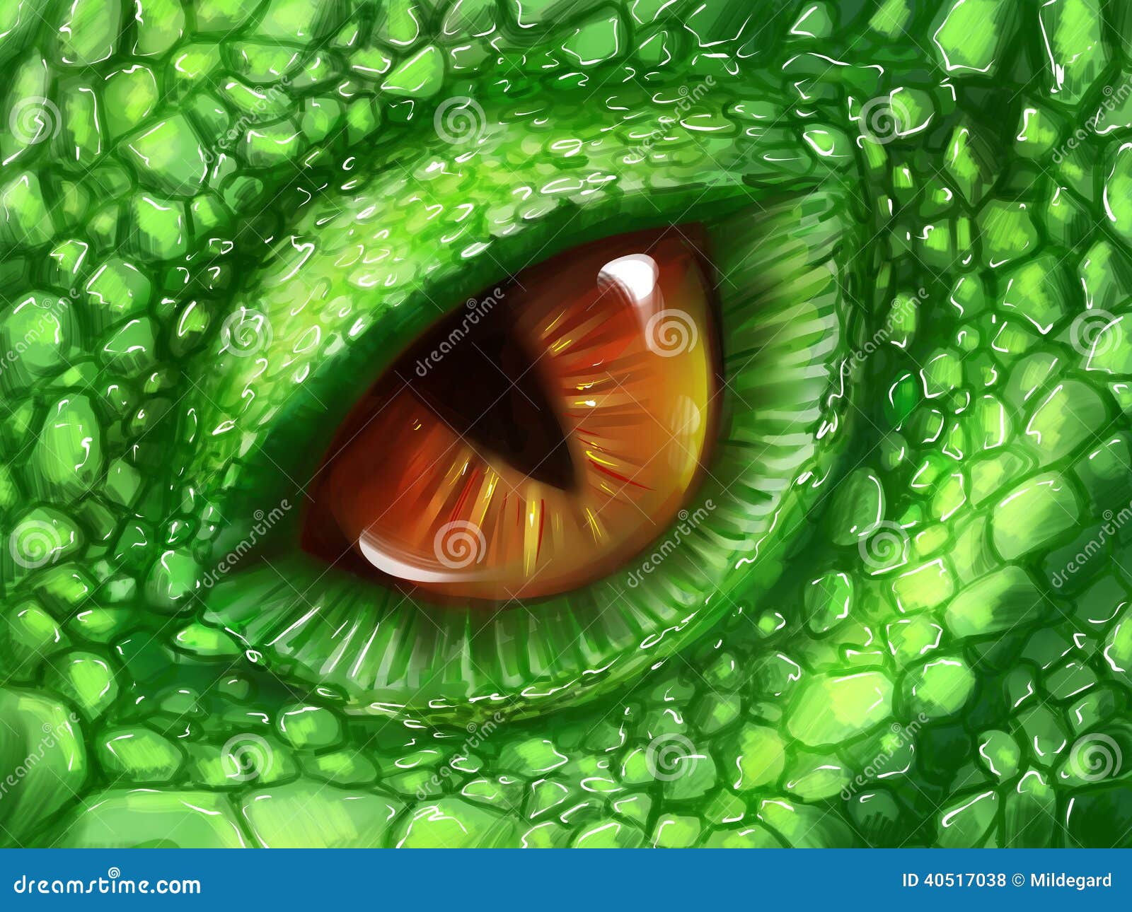 Oog van een groene draak stock illustratie. Afbeelding bestaande uit ...