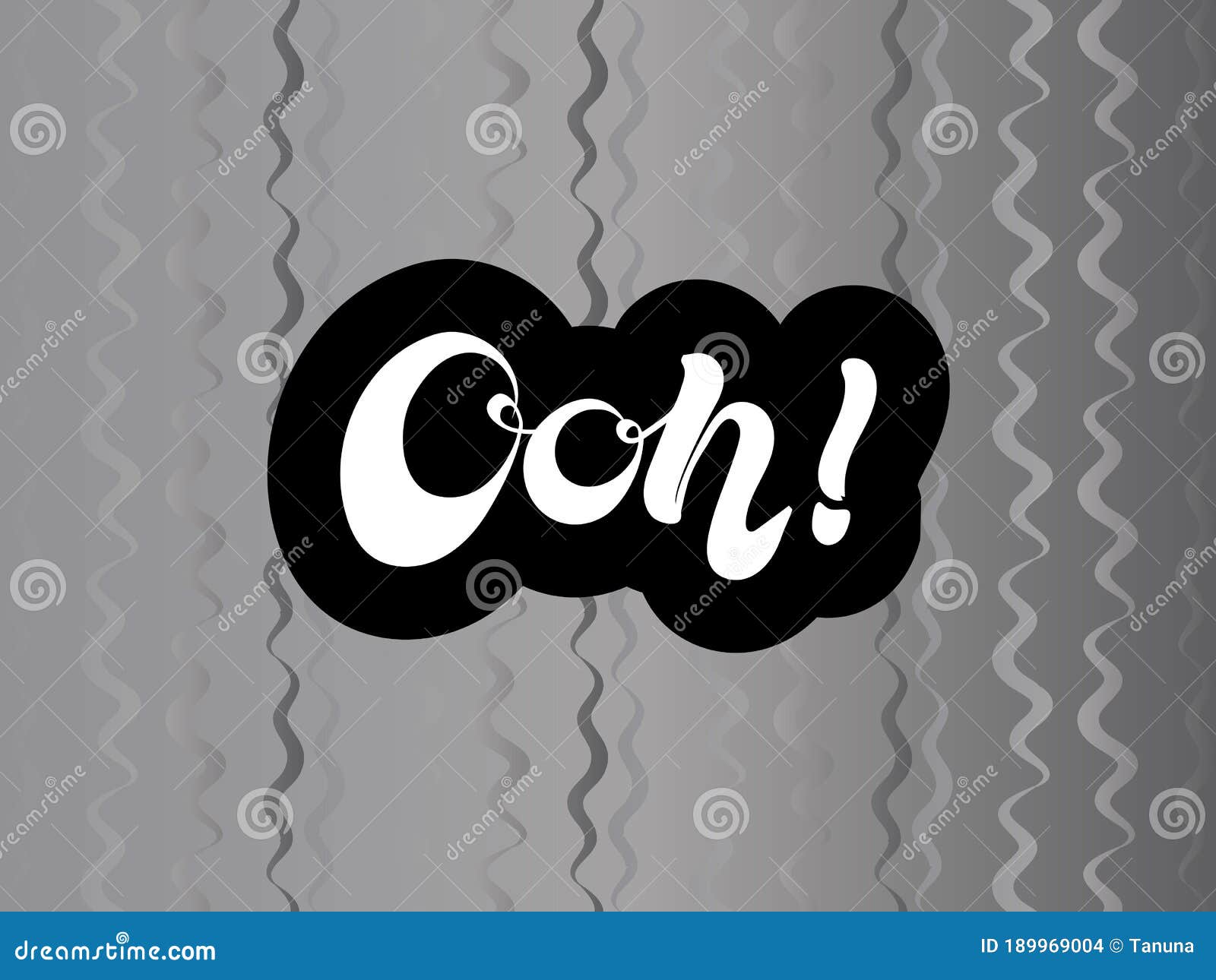 Ooh Lettering. Black and White Picture, Vector Illustration Stock ...