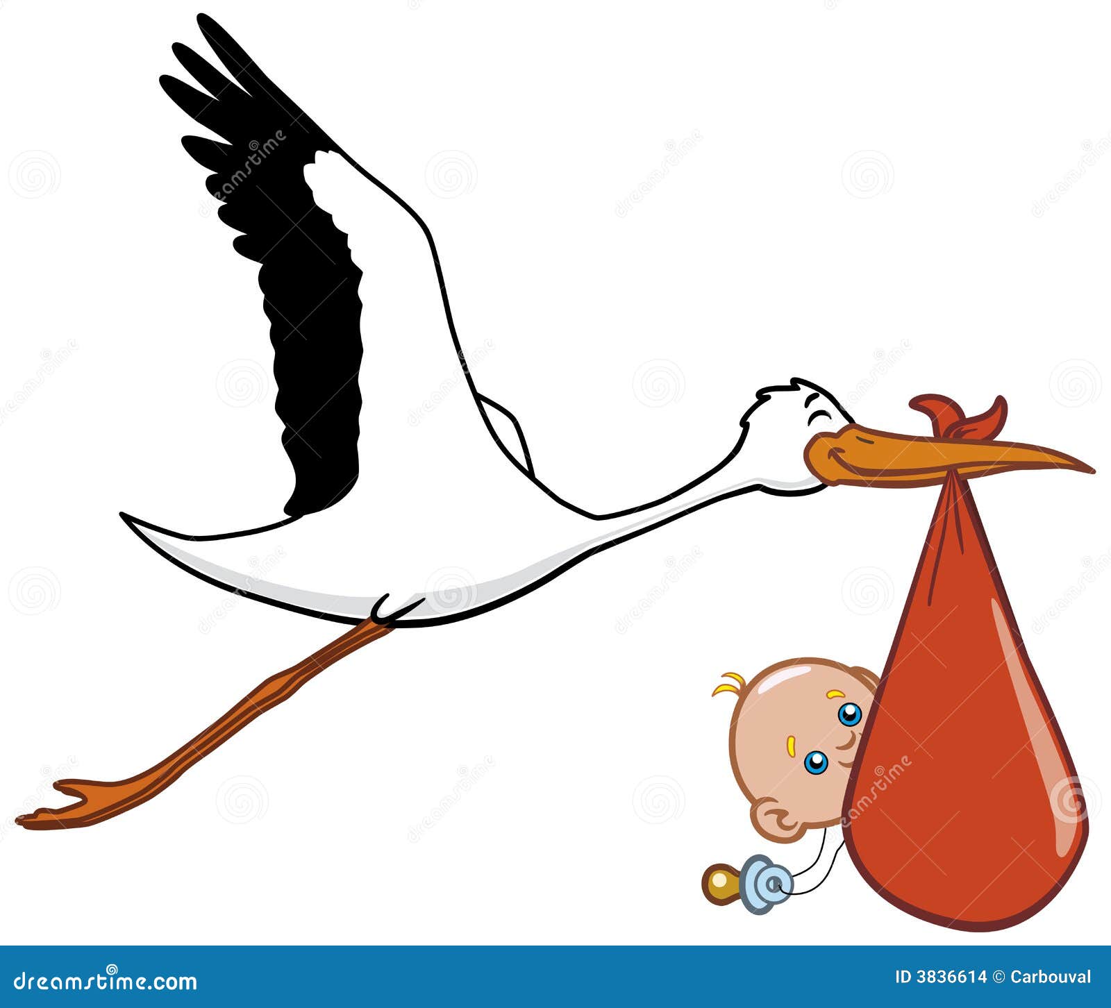 Ooievaar en baby vector illustratie. Illustration of moeder - 3836614