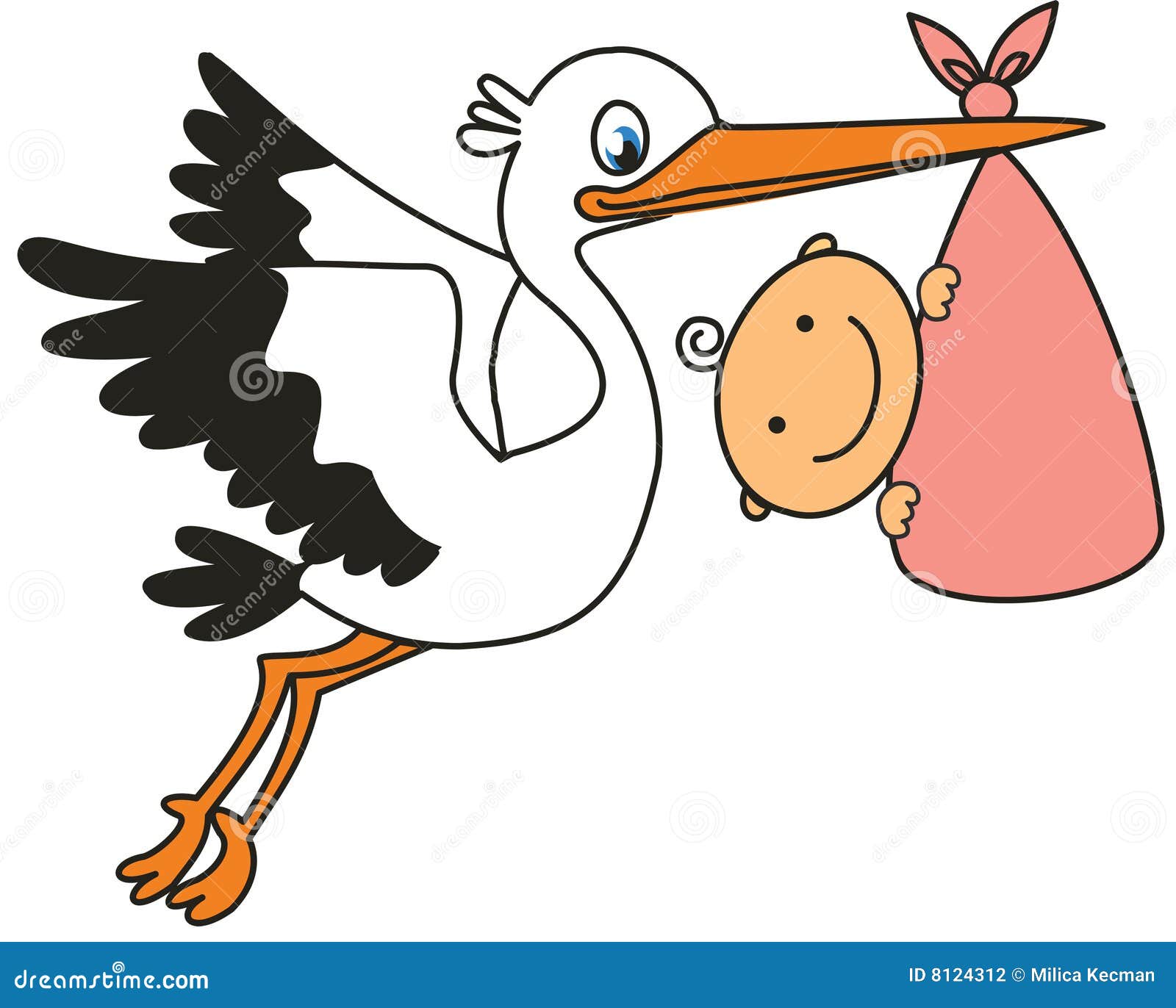 Baby Clipart Ooievaar Geboortekaartje Ooievaar Met Baby Jongen