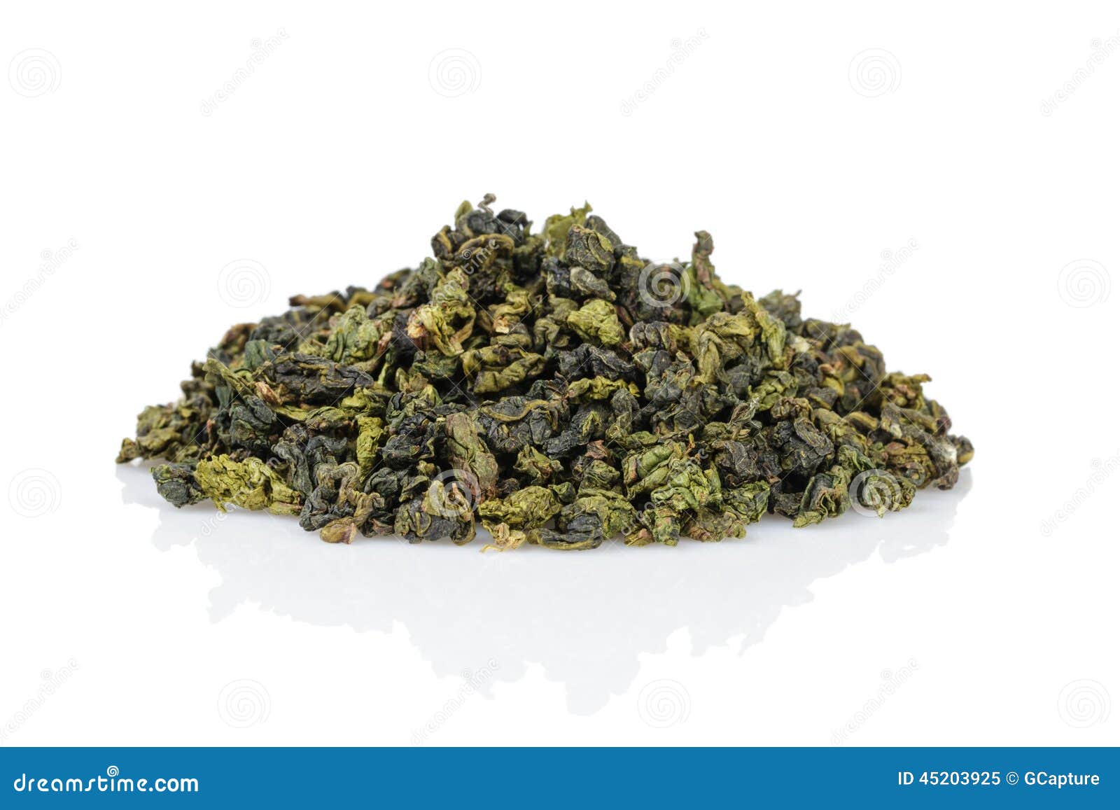 Oolong green tea heap stock image. Image of studio, china - 45203925