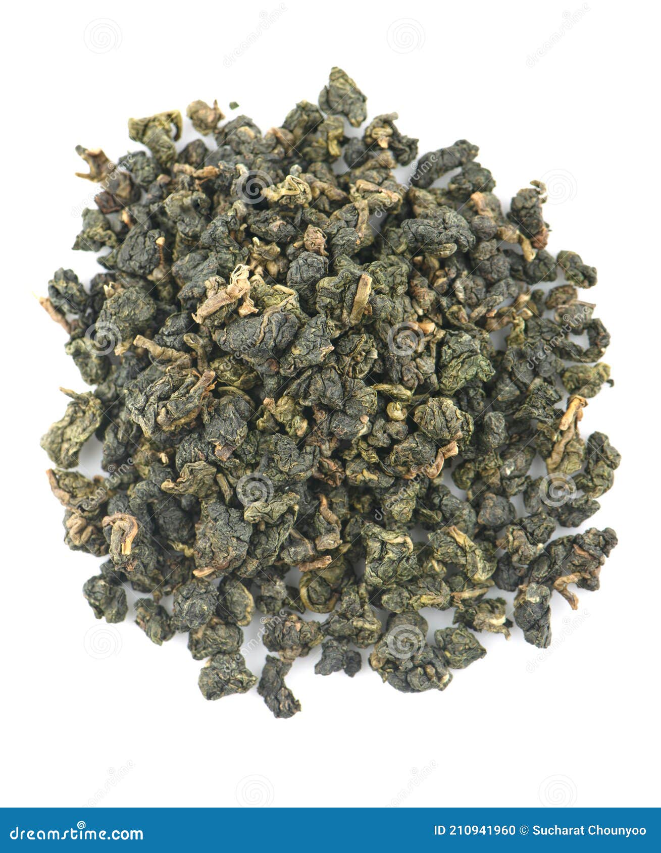 Oolong Tea on White Background. Top View Stock Photo - Image of view ...
