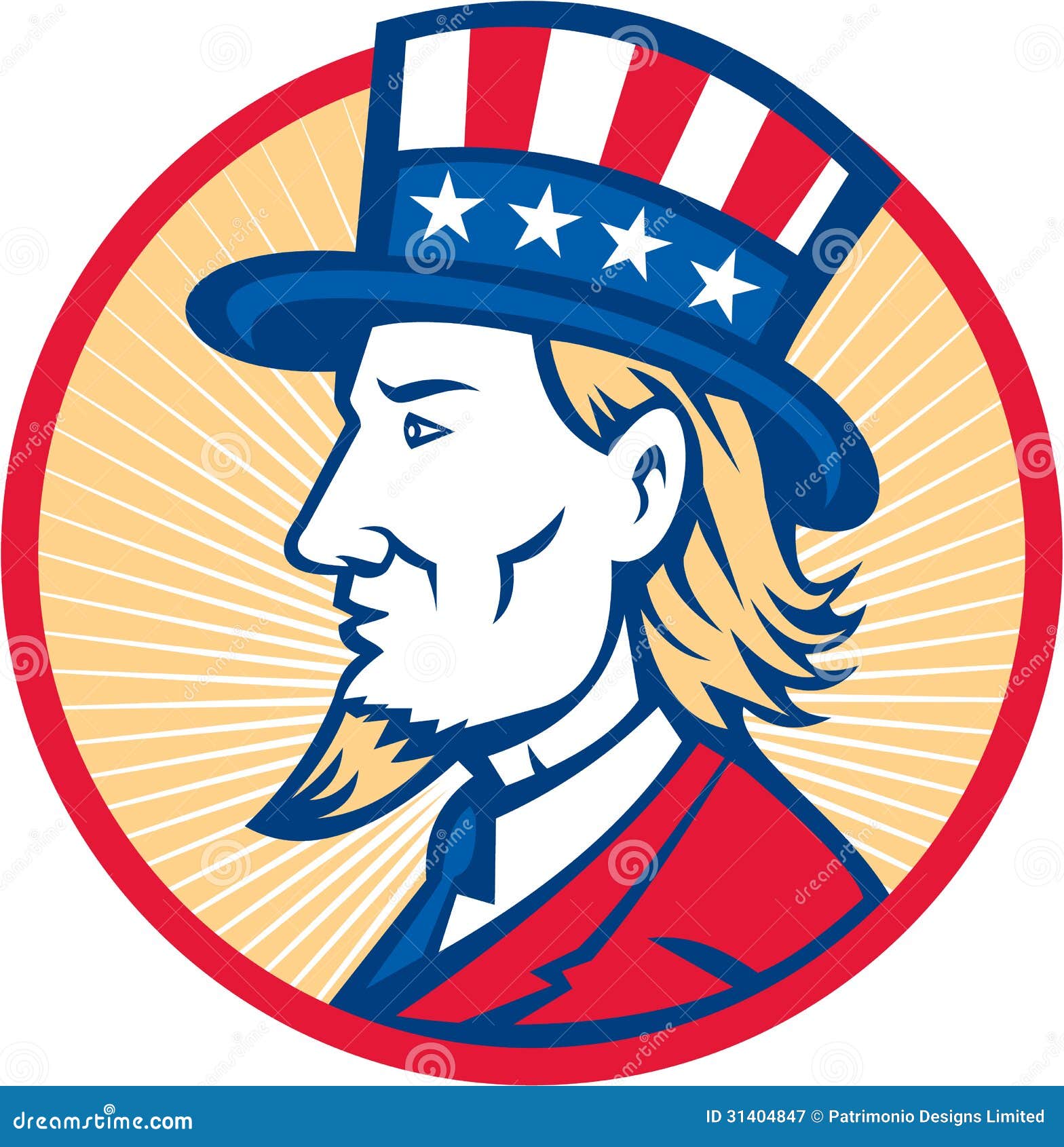 Oom Sam American Side vector illustratie. Illustration of illustratie ...