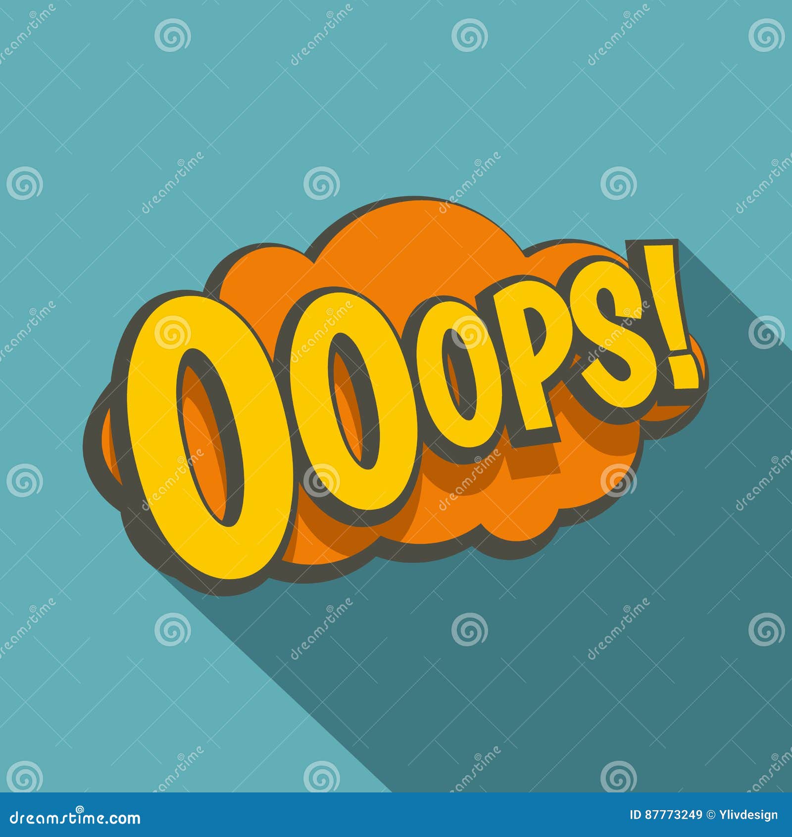OOOPS, Comic Text Speech Bubble Icon, Flat Style Stock Vector ...