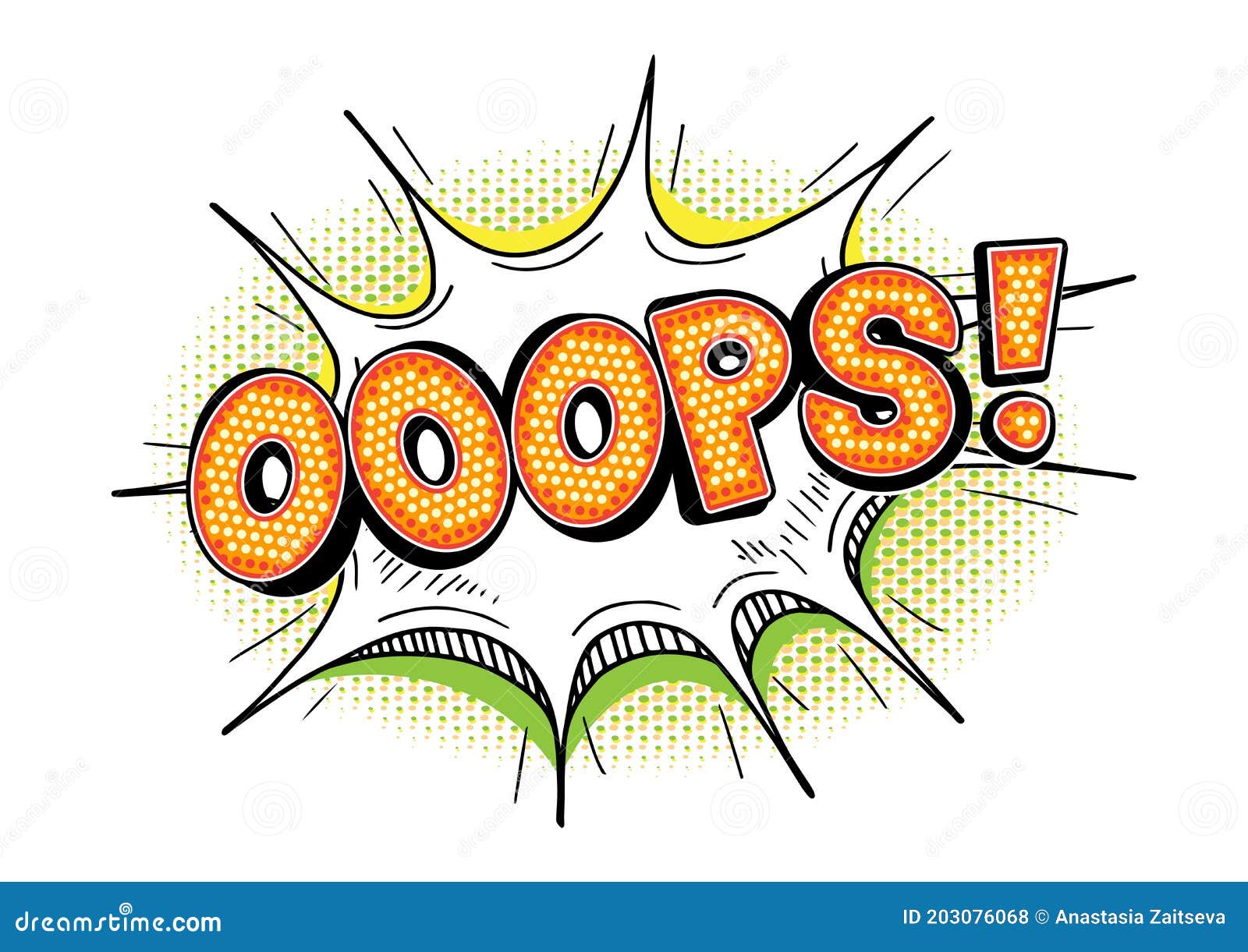 OOOPS Word Bubble in Pop Art Retro Comic Style Isolated on White ...