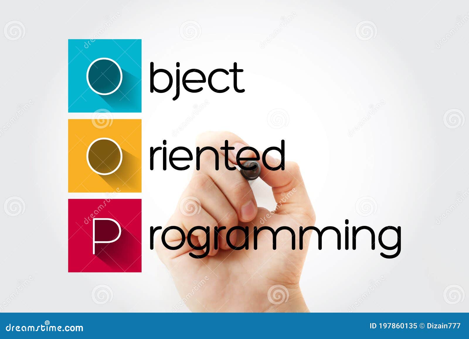 OOP - Acrónimo De Programación Orientada a Objetos, Fondo De Concepto ... OOP - Acrónimo De Programación Orientada a Objetos, Fondo De Concepto ...