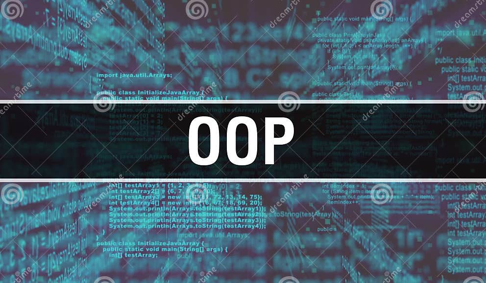 OOP with Digital Java Code Text. OOP and Computer Software Coding Vector Concept Editorial ...