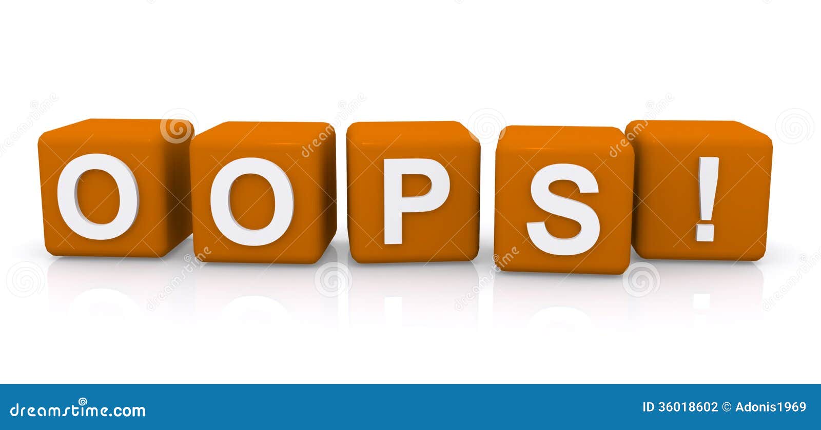 Oops stock de ilustración. Ilustración de blanco, cubos - 36018602