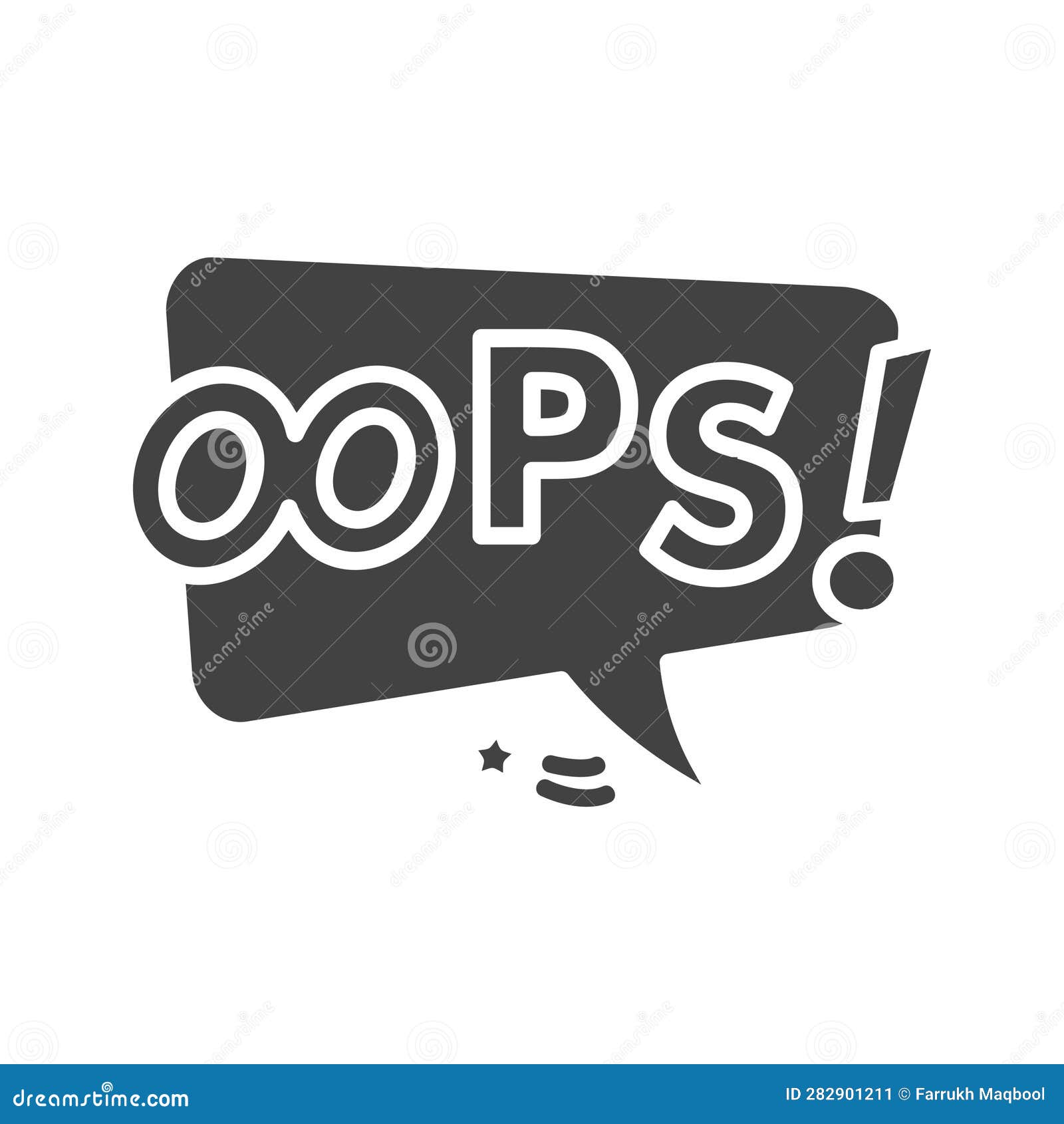 Oops Bubble Icon Image. stock vector. Illustration of mobile - 282901211